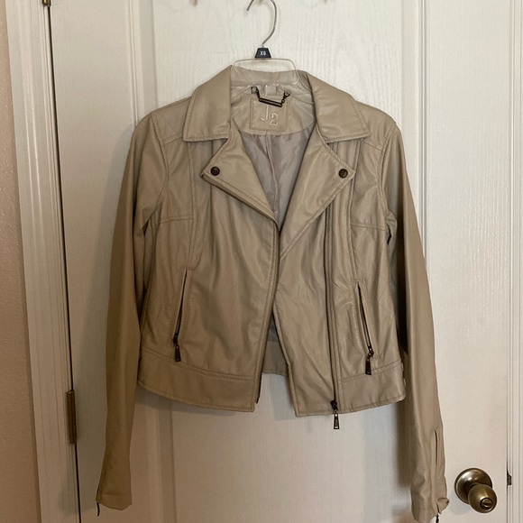 Jackets & Coats | Cream Color Leather Jacket | Poshmark